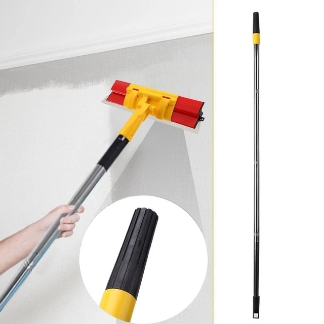 RETRACTABLE PAINT ROLLER Extension Pole Detachable Clean Brush Extender ...