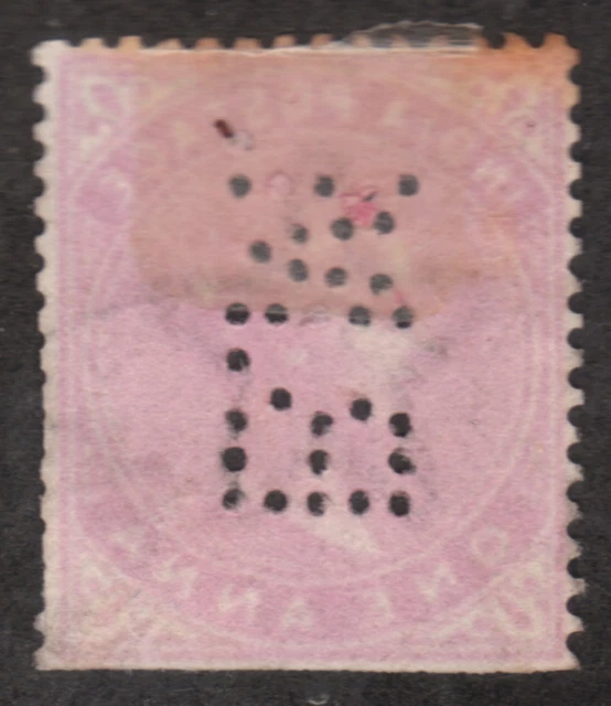 INDIA ONE ANNA Used Hinged BW Perfin Postage Stamp 1900 Carmine Queen ...