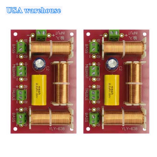 200W TWO BASS Crossover Treble + Midrange + Dual Woofer Speaker ...