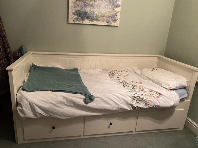 HEMNES DAY-BED (3 drawers/2 mattresses) - Used £125.50 - PicClick UK