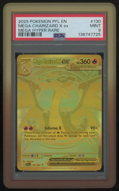 2025 MEGA EVOLUTION - Phantasmal Flames Mega Charizard X PSA 9 Mega ...