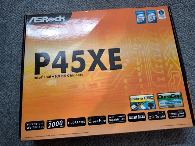 ASROCK P45 XE Motherboard + Core2 Quad CPU +8GB Ram £45.00 - PicClick UK