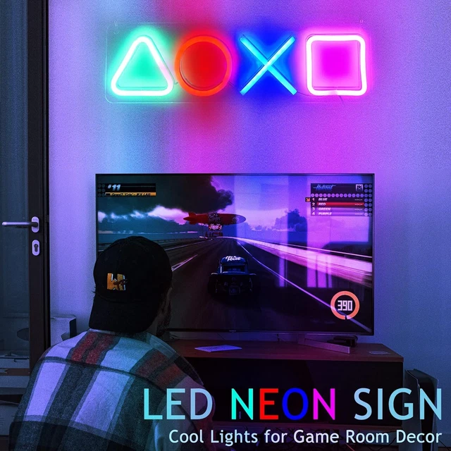 GAME ICON LED Neon Light Signs Wall Gaming Neon Sign Hanging Lamp Bar ...