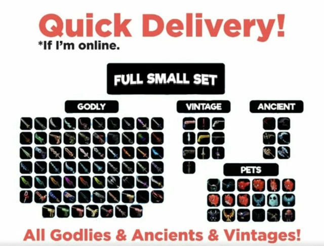 ROBLOX MURDER MYSTERY 2 (MM2) - MEGA/SMALL SET - CHEAP - ALL GODLY EUR ...