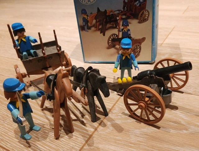 PLAYMOBIL BOITE COMPLETE année 74 3 Klicky art 3244 Canon et chariot ...