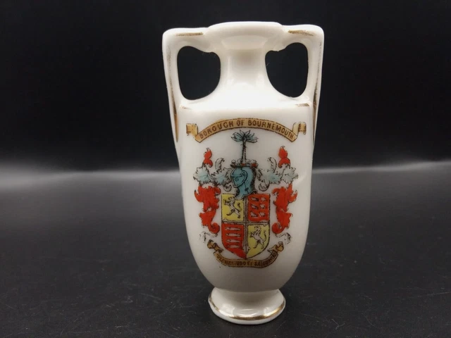 CRESTED CHINA - BOROUGH OF BOURNEMOUTH Crest - Vase - Unmarked. £5.45 ...
