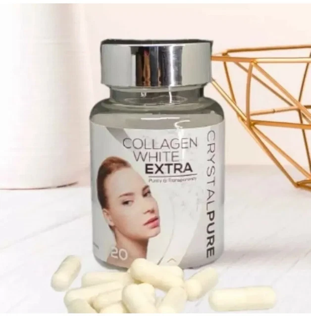 CRYSTAL PURE COLLAGEN Skin Face Body Whitening 40 Capsules Supplements ...