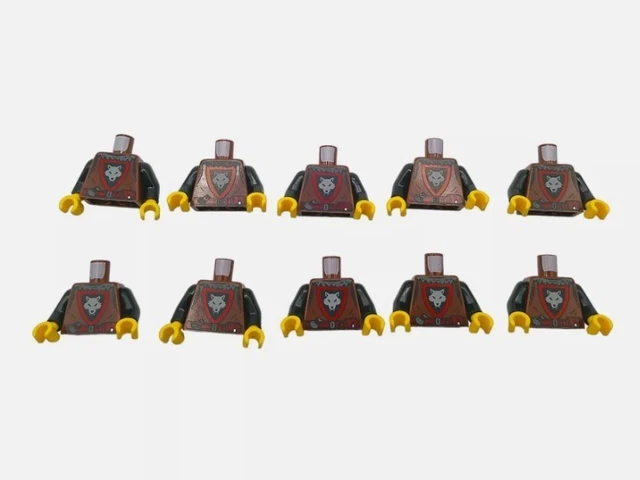 10X LEGO® MINIFIGUREN "Oberteil Wolfpack Ritter m. Wolfkopf" NO.7116 ...