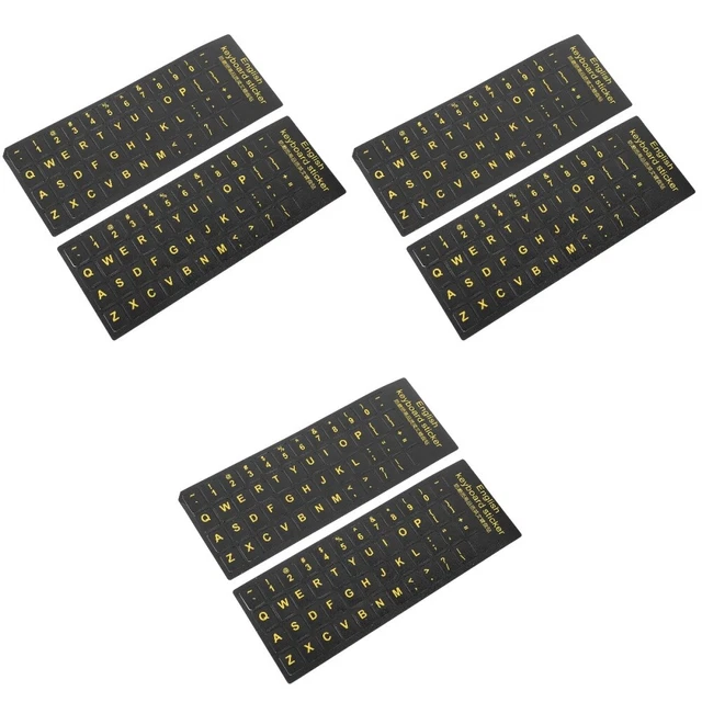 6 SHEETS Keyboard Sticker Universal English Keyboard Sticker Computer ...