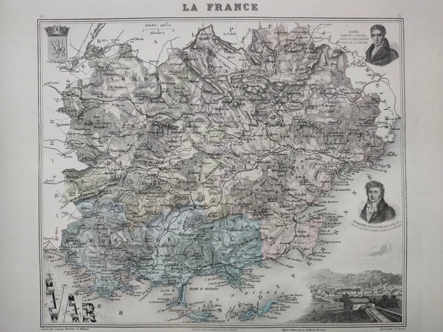CARTE GÉOGRAPHIQUE ANCIENNE - VAR EUR 15,00 - PicClick DE