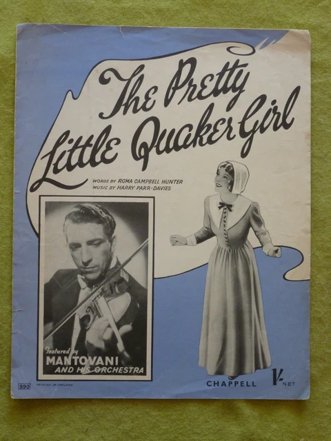 VINTAGE ORIGINAL SHEET Music /(8) / The Pretty Little Quaker Girl £10. ...