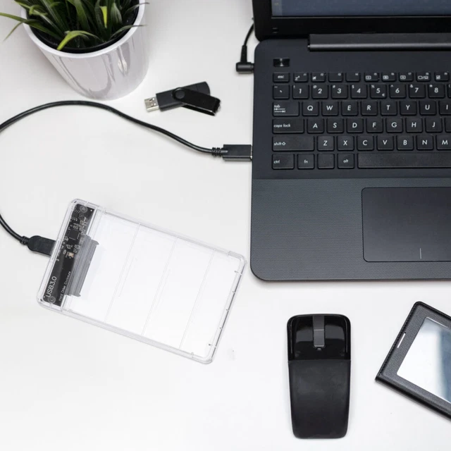 EXTERNAL SSD ENCLOSURE Portable Hard Drive Enclosure Transparent Case £ ...