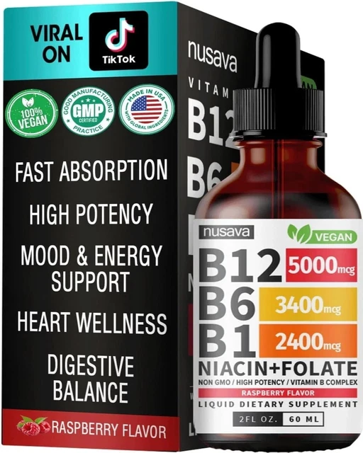 VITAMIN B12 AND B6 Liquid Drops, B12 Sublingual Vitamin B Complex B 12 ...
