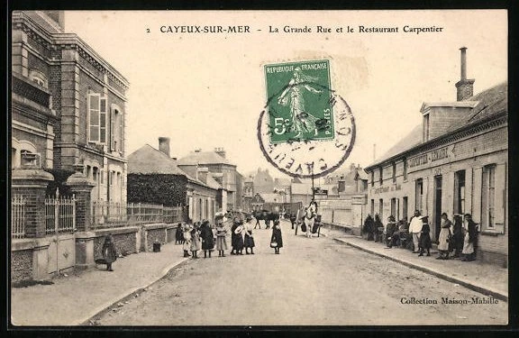 CPA CAYEUX-SUR-MER, LA Grande Rue et le Restaurant Carpentier 1910 EUR ...