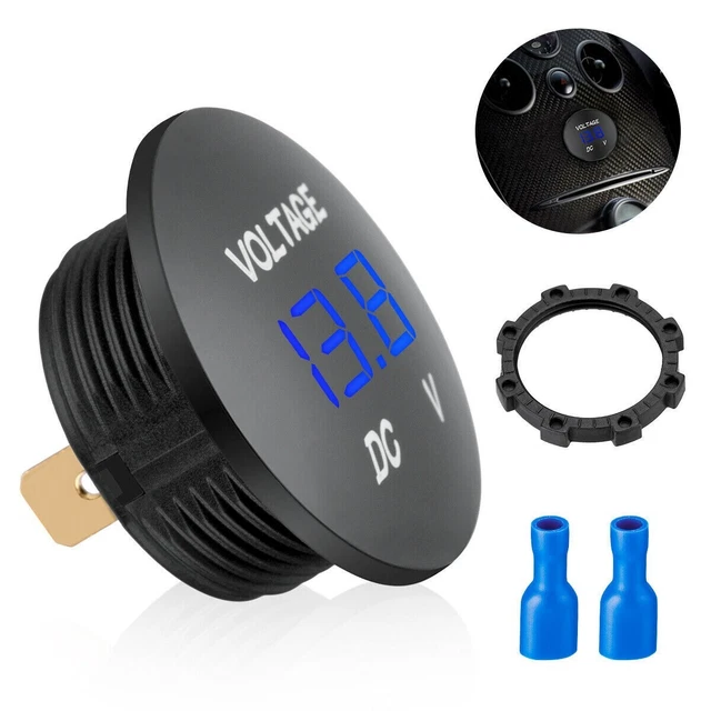 MISURATORE MOTO DIGITALE Led Voltmetro Tensione UTV 1PZ ABS ATV Camper ...