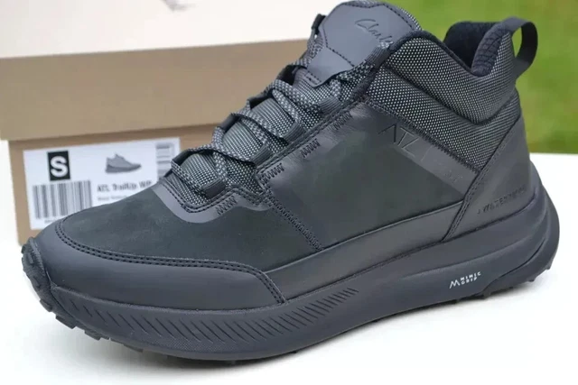 CLARKS BNIB MENS Waterproof Boots ATL TRAIL UP WP Black Nubuck UK 8 ...