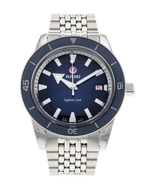 RADO CAPTAIN COOK R32505203 Steel 42mm Blue Dial Watch £1,235.00 ...