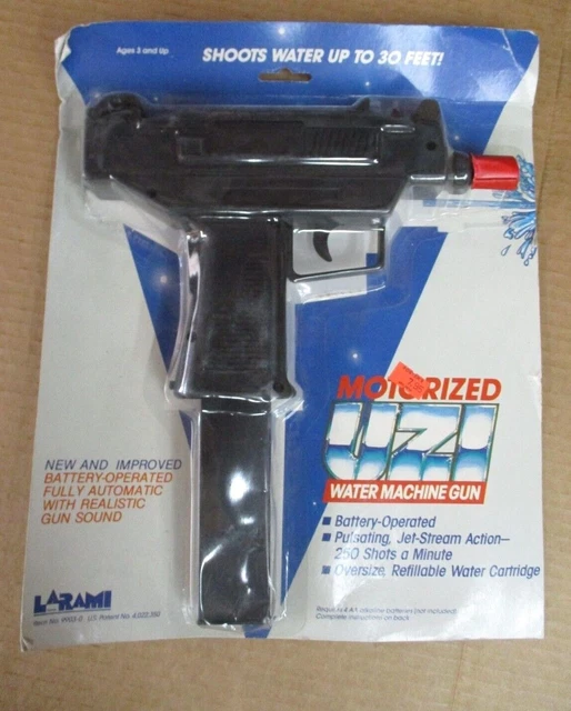 VINTAGE NOS LARAMI Motorized Uzi Water Machine Gun Super Soaker D £62. ...