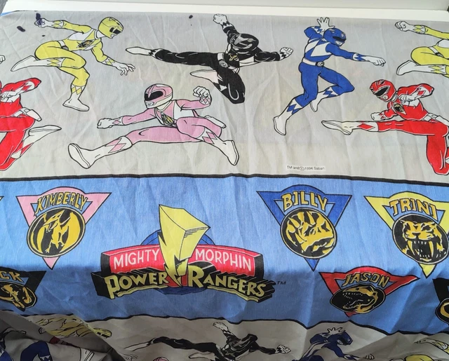CUTTER CRAFT 1994 Saban Mighty Morphin Power Rangers FITTED SHEET Gray ...
