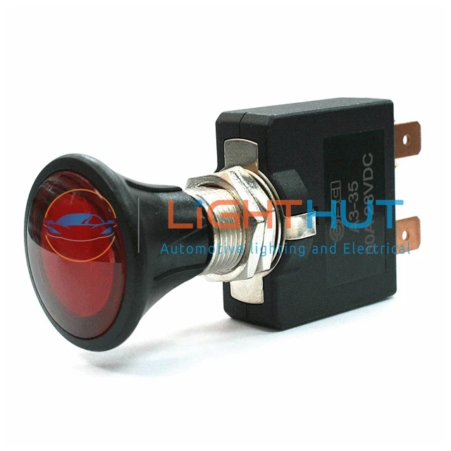 12V 50A HEAVY Duty Red Illuminated Push Pull On Off Switch classic car ...