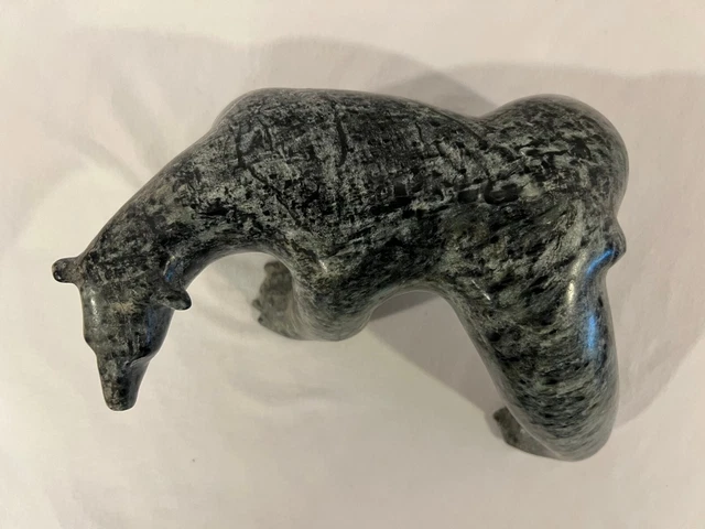 AUTHENTIC INUIT (ESKIMO) Soapstone Carving POLAR BEAR - Salamonie ...