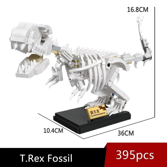 BUILDING BLOCKS MOC Idea T Rex Dinosaur Fossil Models DIY Bricks Kids ...