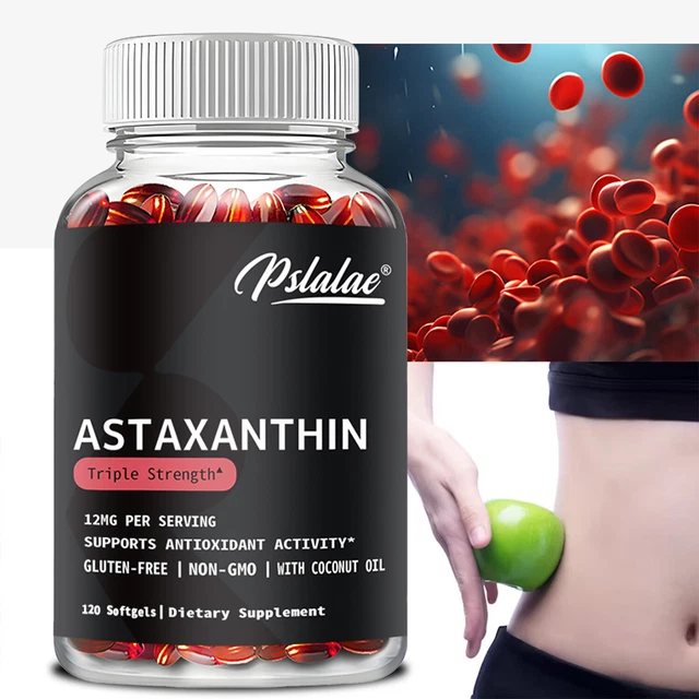 ASTAXANTHIN 12MG - (From Haematococcus Pluvialis) Powerful Antioxidant ...