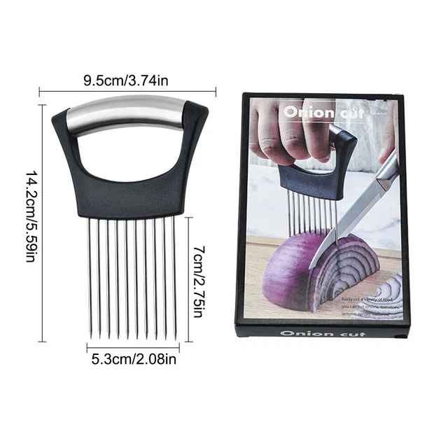 ONION SLICE HOLDER Food Slicers Assistant Onion Pin Slicer Black ... ONION SLICE HOLDER Food Slicers Assistant Onion Pin Slicer Black ...