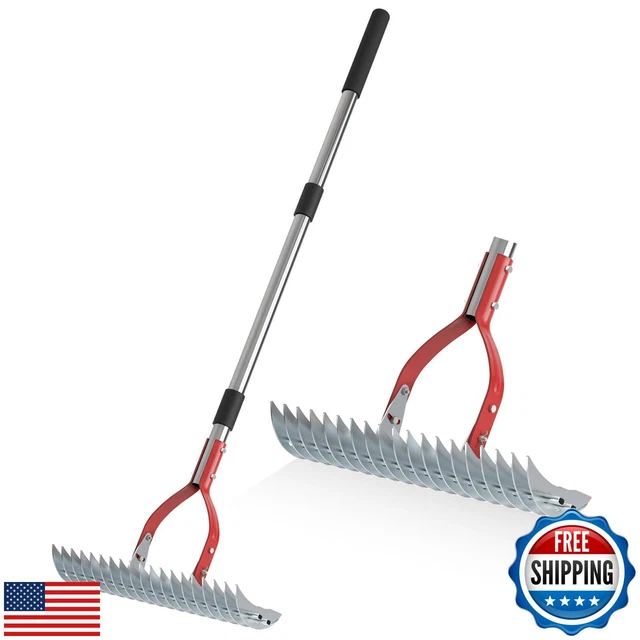 THATCH RAKE, 15-INCH Lawn Dethatcher Rake, Metal Lawn Rake for Thatch ...