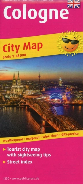 COLOGNE: TOURIST CITY map with sightseeing tips and Street ind ...