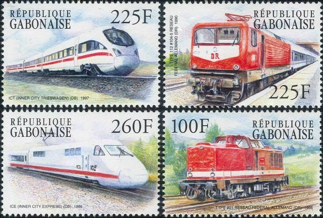 GABON 2000 TRAINS chemins de fer locomotives ferroviaires moteurs de ...