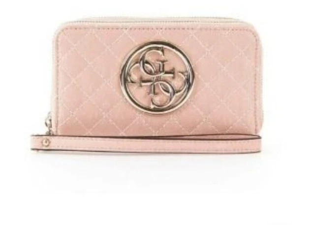 GUESS EST 1981 Pink Signature Logo DOUBLE ZIPPER WALLET $34.00 ...