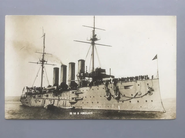 HMS ABOUKIR (1900) WW1 cruiser sunk by German U-boat U-9 1914 Seward RP ...