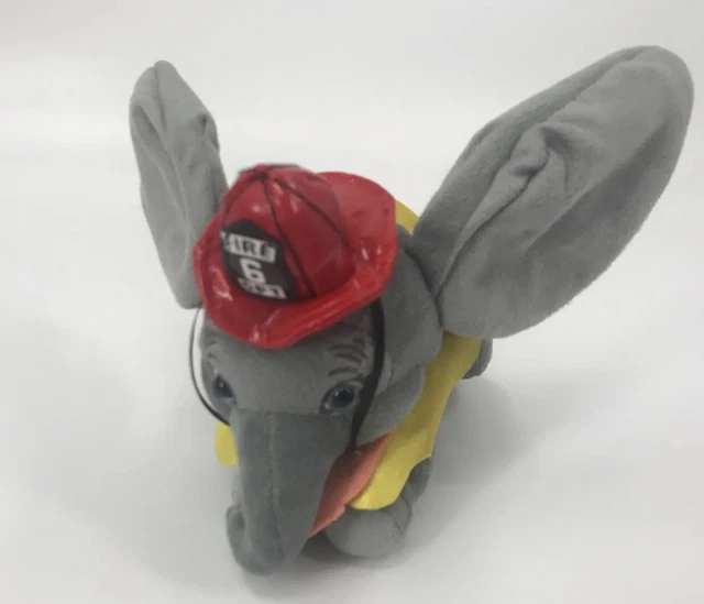 DISNEY 7& PLUSH Dumbo Elephant Firemans Hat Jumping Stuffed Animal Toy ...