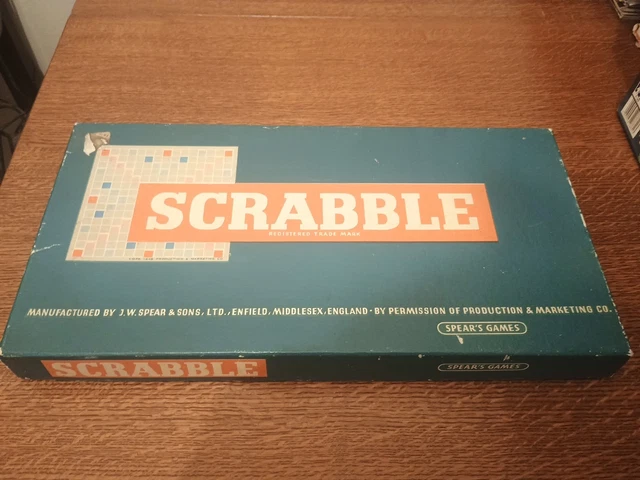 VINTAGE SCRABBLE BOARD Game 1955 Retro Spears Games Original Complete £ ...