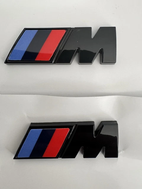 2ER SET BMW M Emblem Logo Schwarz Glanz Kotflügel Badge Shadow M Paket ...