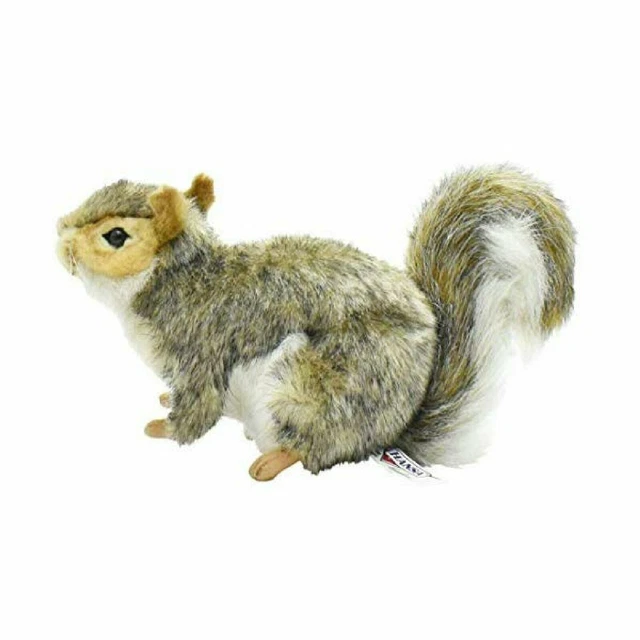 GREY SQUIRREL PLUSH Soft Toy by Hansa. Lifelike woodland animal teddy ...