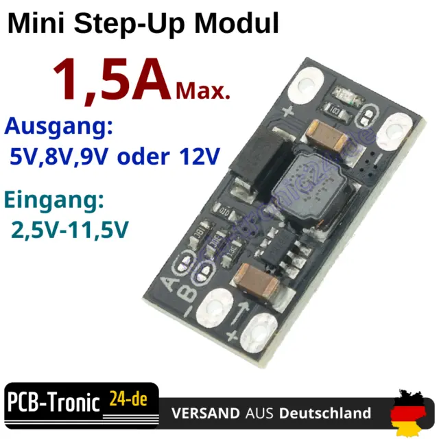 MINI STEP-UP SPANNUNGSWANDLER Modul 5V 8V 9V 12V DC-DC Boost Converter ...