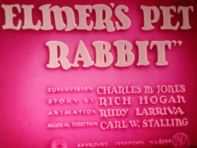 BUGS BUNNY - Elmer's Pet Rabbit, Red Color, 1941, 16mm, 400ft Reel $105 ...