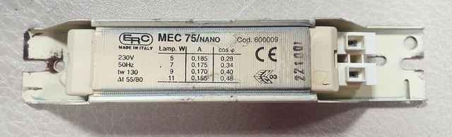 ERC MEC 75/NANO 75 Nano #600009 230V 5W 7W 9W 11W Reattore Ballast Neon ...