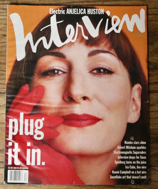 WARHOL'S INTERVIEW MAGAZINE Dec 1991 Anjelica Huston Nicole Miller ...