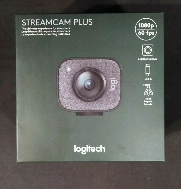 LOGITECH STREAMCAM PLUS Graphite Webcam 1080p 60fps NEW IN HAND FREE ...
