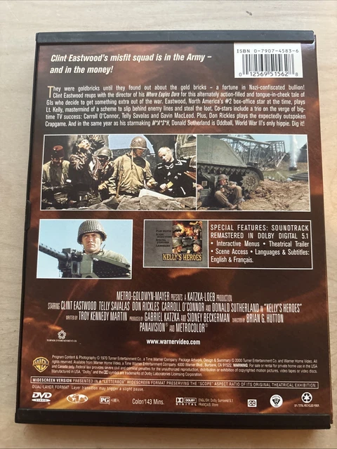 KELLYS HEROES (DVD, 2000, Clint Eastwood Collection) £6.41 - PicClick UK