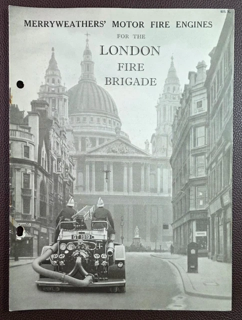 1932 MERRYWEATHER MOTOR Fire Engines For London Fire Brigade Catalogue ...