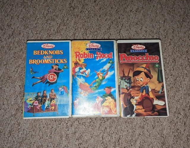 CLASSIC DISNEY VHS Tapes - Pinocchio - Robin Hood - Bedknobs And ...