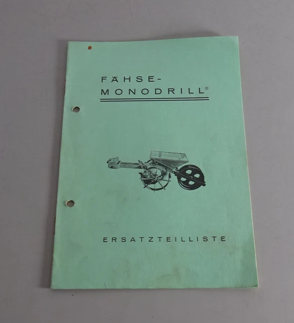 TEILEKATALOG / ERSATZTEILLISTE Fähse Monodrill EUR 19,90 - PicClick DE