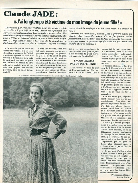 COUPURE DE PRESSE Clipping 1979 Claude Jade (1 page) EUR 3,00 - PicClick FR
