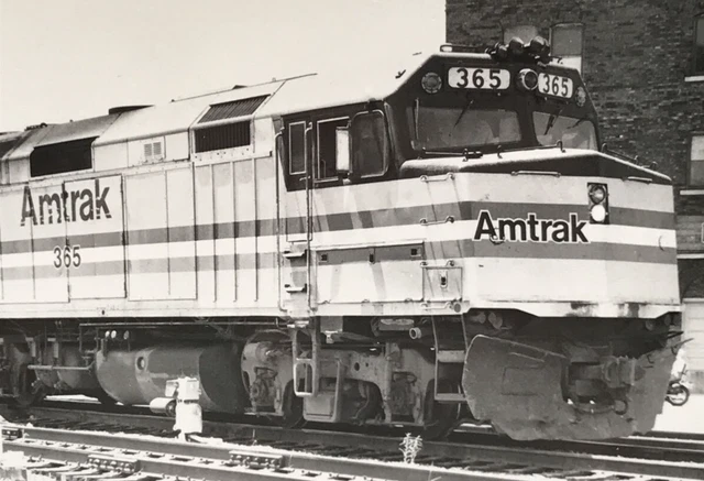 AMTRAK RAILROAD #365 #366 F40PH-2 Electromotive Train 6 B&W Photo ...