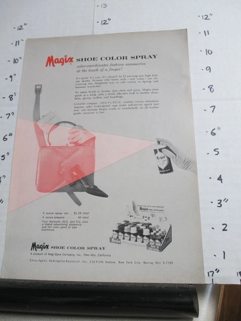 MAGAZINE AD 1960S MAGIX shoe color spray aerosol can Palo Alto CA ...