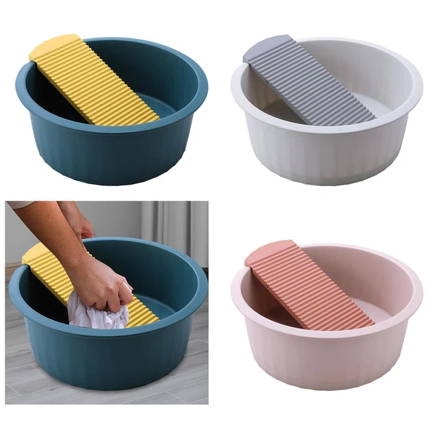 LAUNDRY BASIN WITH Integrated Washboard, Hand Washing Clothes Washboard ...